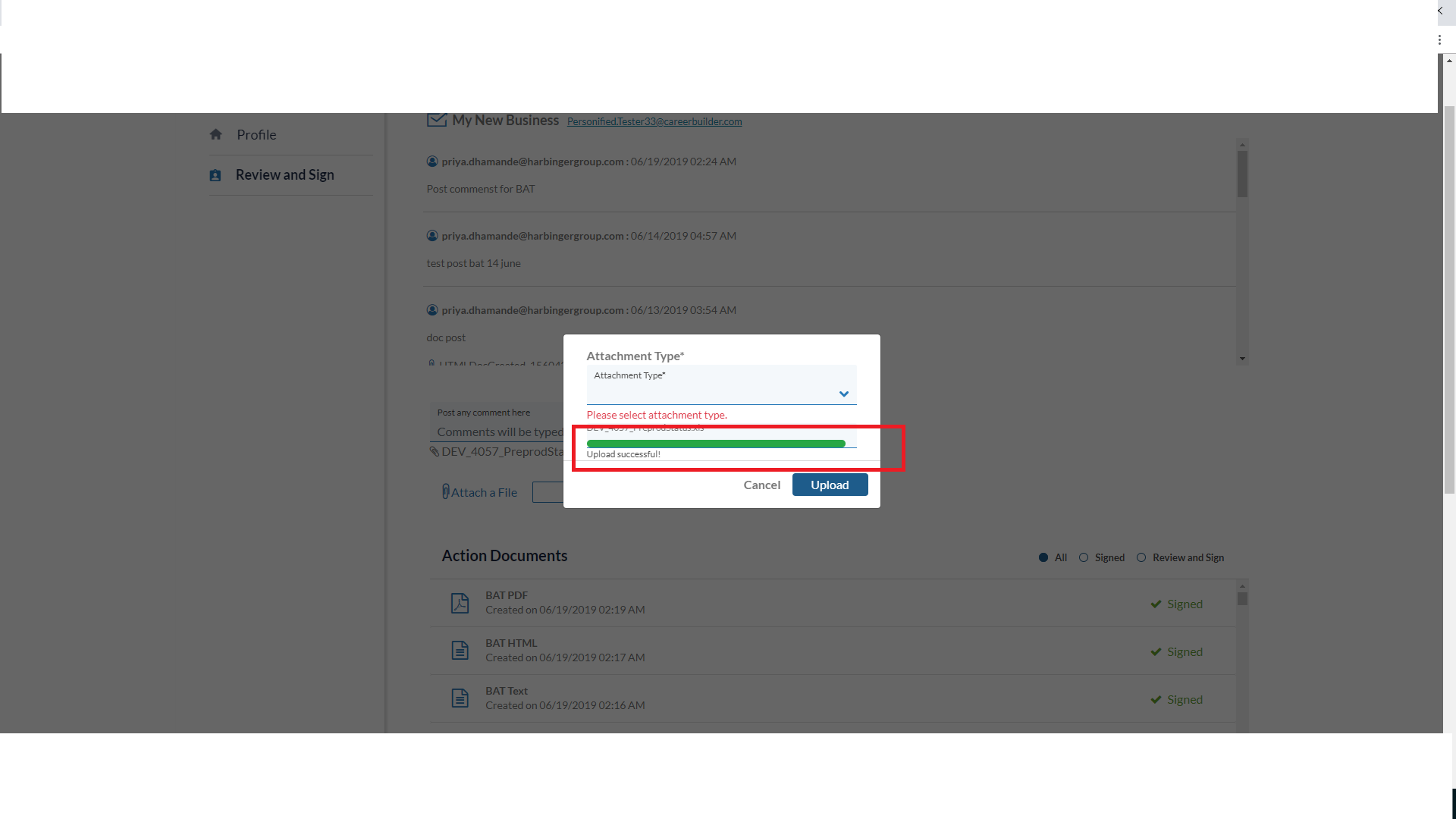 [DMS-1529] DMS | Production | Post comments | Remove button for attachment not available ...
